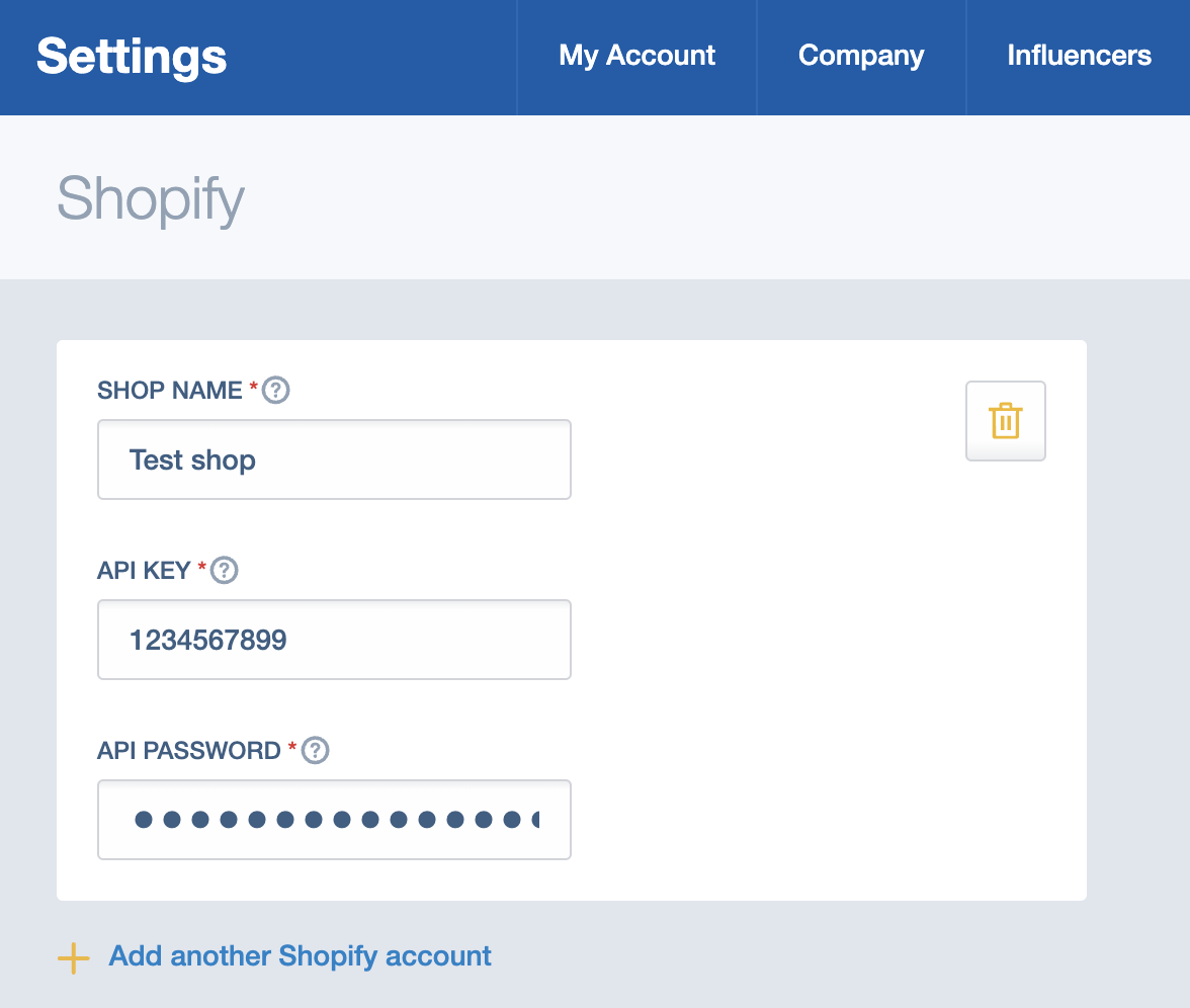 Connecting a Shopify Account to Influence – Social Media Management